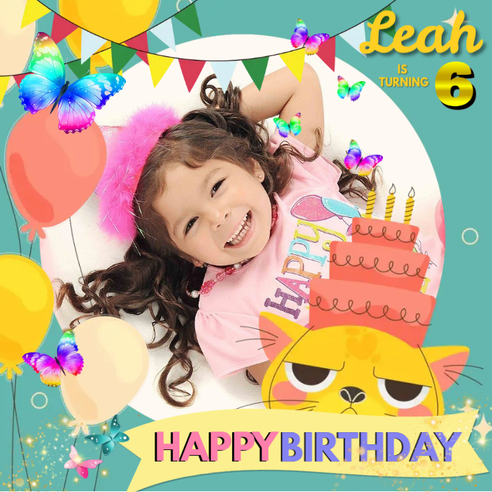 Cat Birthday Template | PosterMyWall