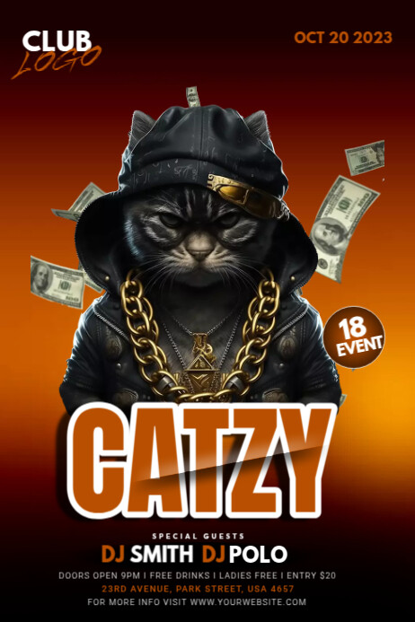 Cat Night Party Template | PosterMyWall