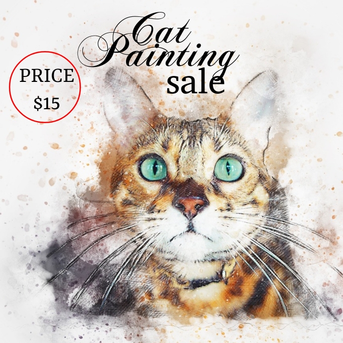 Copy of Cat painting sale | PosterMyWall