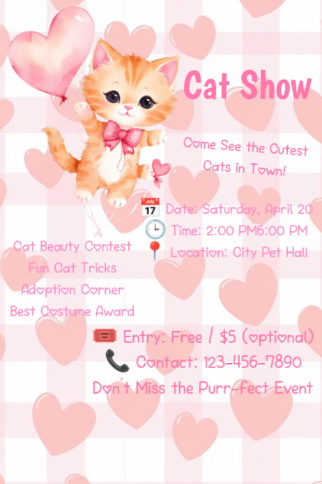 Cat Show Poster Templat | PosterMyWall