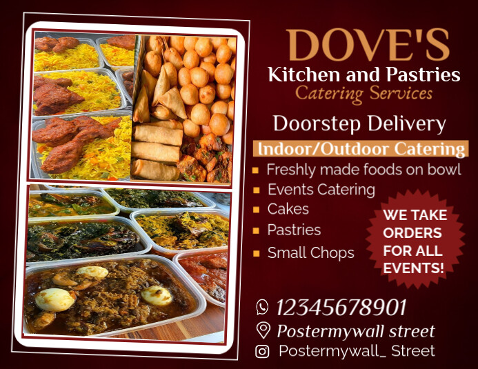 Catering and pastries poster Templat | PosterMyWall