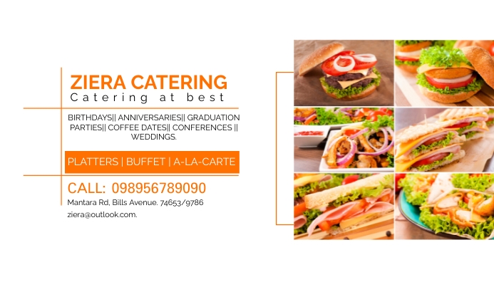 CATERING SERVICES BUSINESS CARD (1) Template | PosterMyWall
