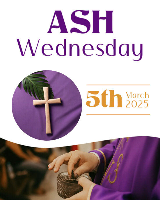 Catholic ash wednesday purple instagram post template | PosterMyWall