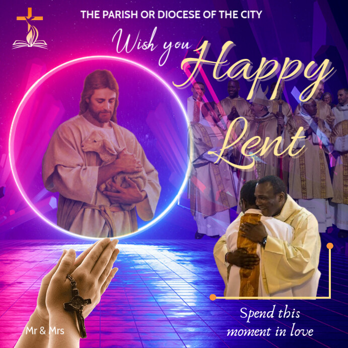catholic lent wishes card flyer poster Template | PosterMyWall