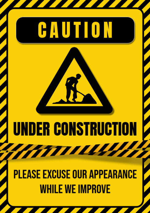 Cauntion Under Construction A4 Template | PosterMyWall
