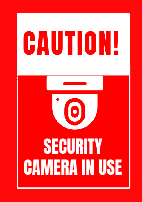 Plantilla de Caution camera in use sign surveillance design template ...