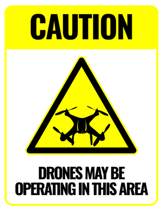 Caution Drones May be Operating in this Area Safety Sign Template ...