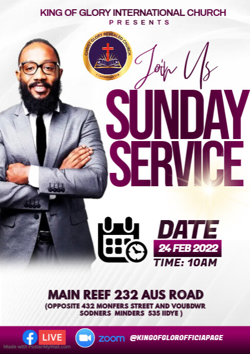 Sunday service | PosterMyWall