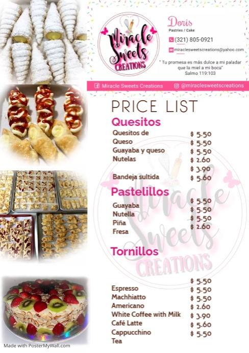 Copy of Bakery Price Pricing List Menu Offers Card | PosterMyWall