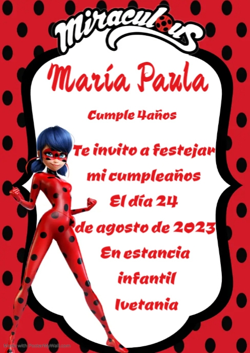 Copy of Invitacion miraculos ladybug | PosterMyWall