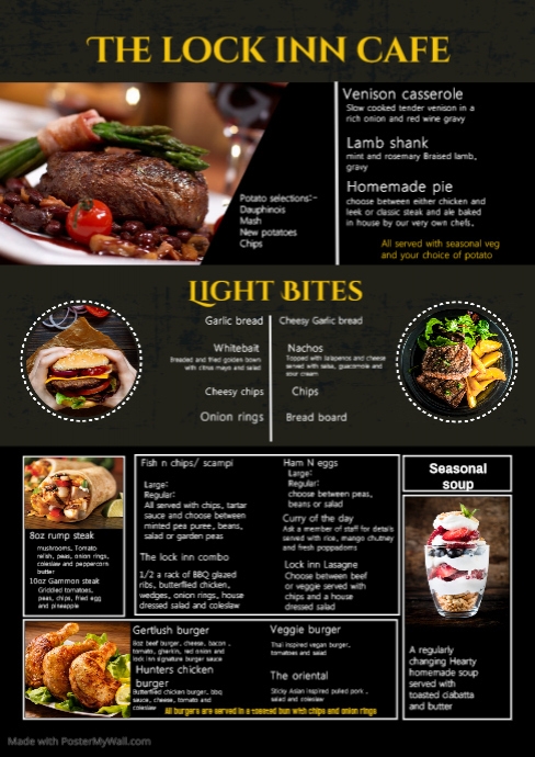 Copy of Restaurant menu | PosterMyWall