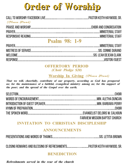 Choir Order of Worship | PosterMyWall