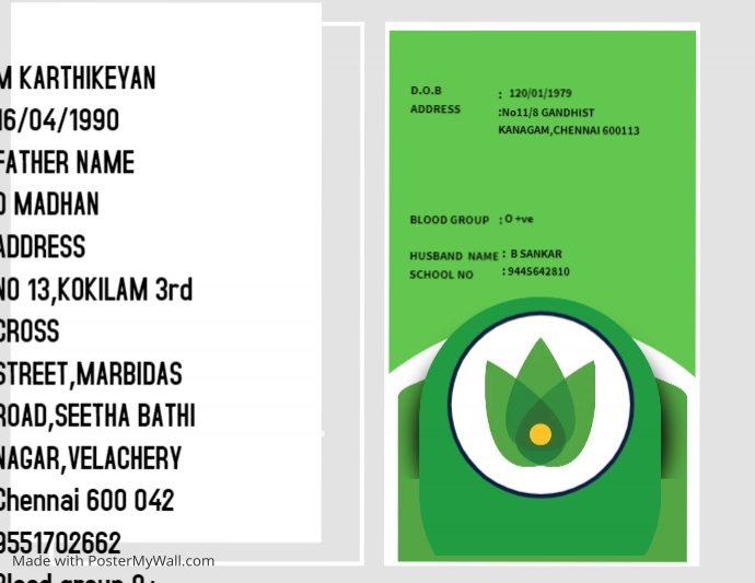 Copy of Front and Back ID Template | PosterMyWall