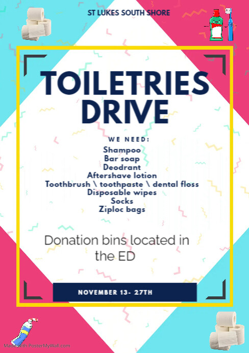 TOILETRIES DRIVE | PosterMyWall