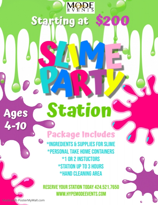 Copy of Slime Birthday Party Invitation Template | PosterMyWall