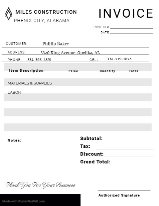 Modern Business Invoice Order Form Flyer | PosterMyWall