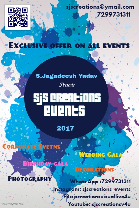 Copy of Simple event advertisement flyer - Blue paint style | PosterMyWall