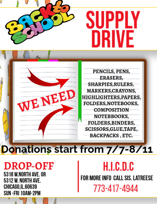 Back to School Drive | PosterMyWall