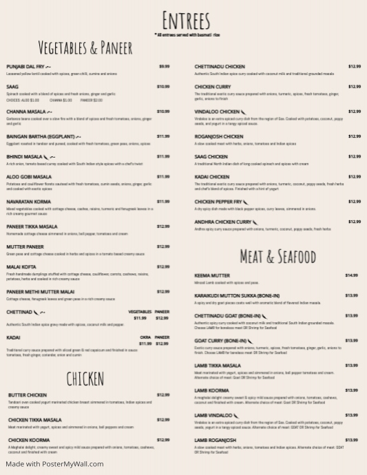 ENTREES | PosterMyWall