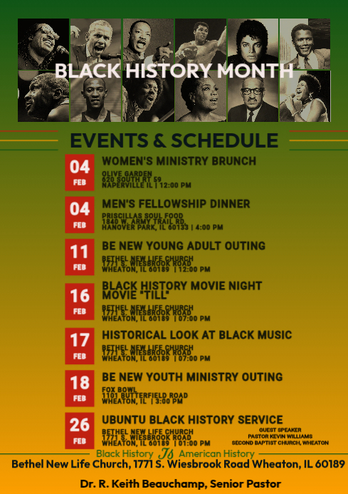 Pink Black History Month Schedule Template | PosterMyWall