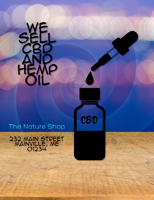 CBD Hemp Oil Sold Here Flyer Template | PosterMyWall