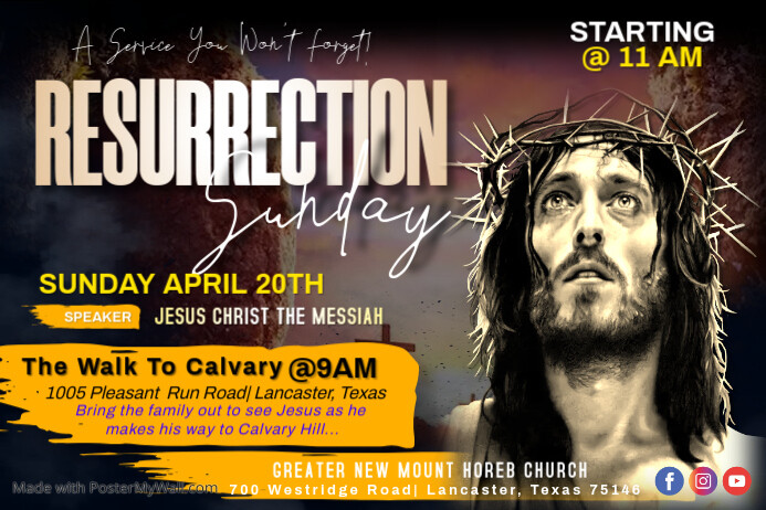 Copy of Resurrection sunday service | PosterMyWall