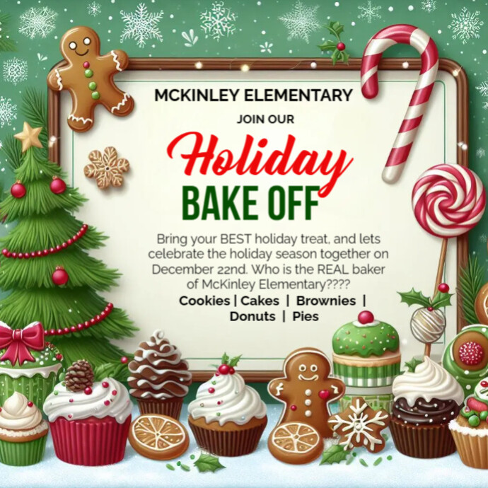 CHRISTMAS HOLIDAY BAKE SALE BAKING CONTEST | PosterMyWall