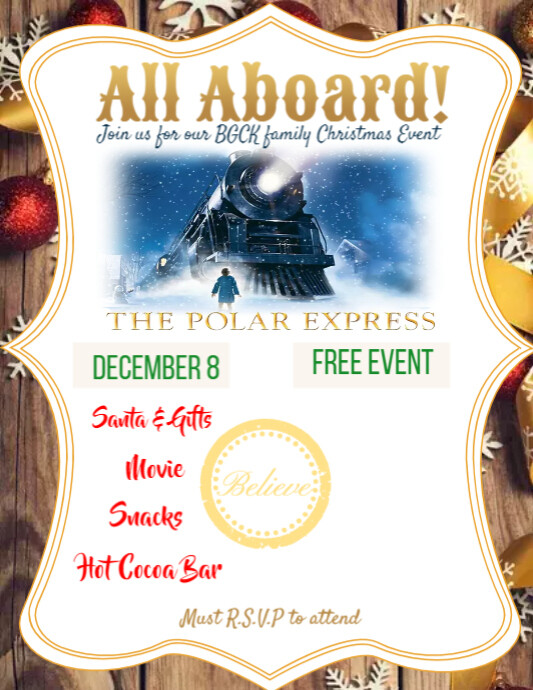 The Polar Express Christmas Party Event Flyer | PosterMyWall