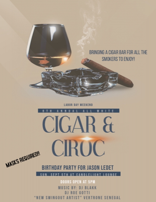 Copy of Copy of CIGAR & WHISKEY Flyer Template | PosterMyWall