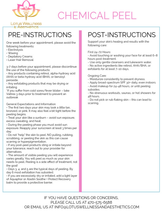 Copy of CHEMICAL PEEL PRE AND POST | PosterMyWall