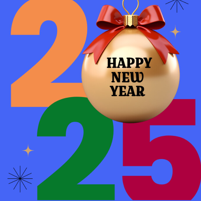 Plantilla de Blue and Green Elegant 2025 New Year Instagram Post ...