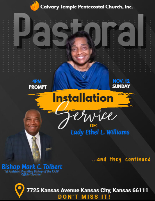 Pastoral Installation Service | PosterMyWall