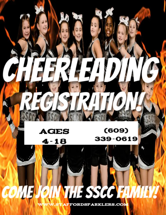 Copy of cheerleading registration | PosterMyWall