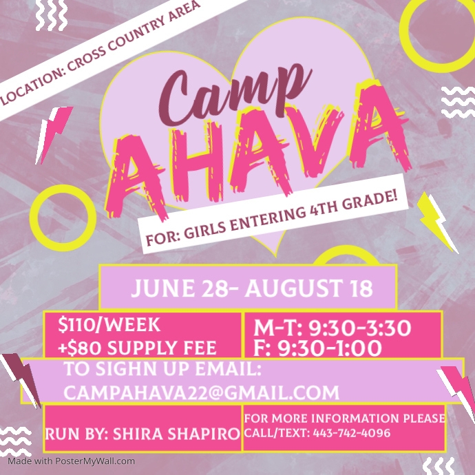 Copy of Camp Ahava ‘22 | PosterMyWall
