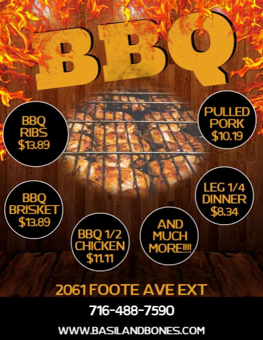Black and Orange Barbecue Cookout Event Flyer | PosterMyWall