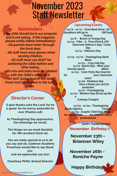 Newsletter, November newsletter (1) | PosterMyWall