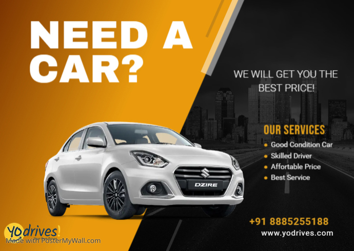 Rent a car promotional banner ad | PosterMyWall