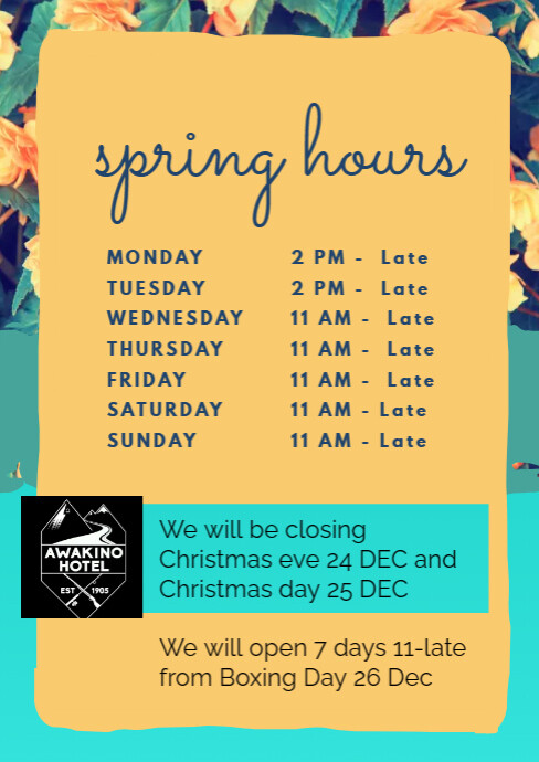 Copy of New Spring Opening Hours Template | PosterMyWall