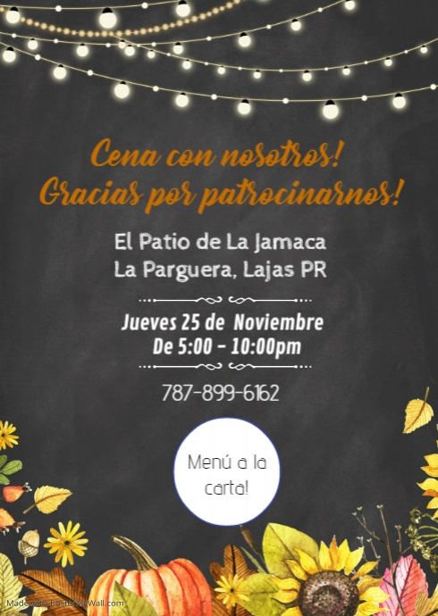 Copy of Copia de Fall thanksgiving dinner party invitation | PosterMyWall