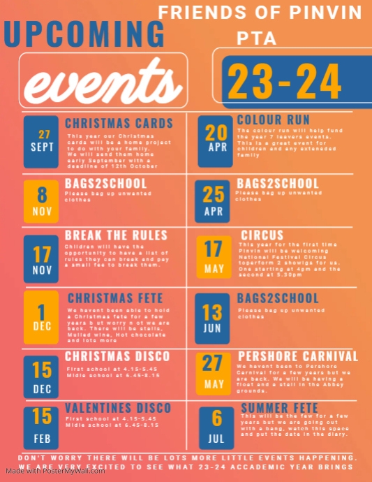 Calendar of Upcoming Events Schedule Flyer | PosterMyWall