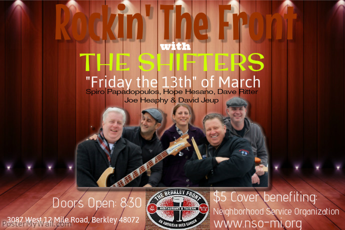 The Shifters - Rockin' THE FRONT - 03/13/15 | PosterMyWall