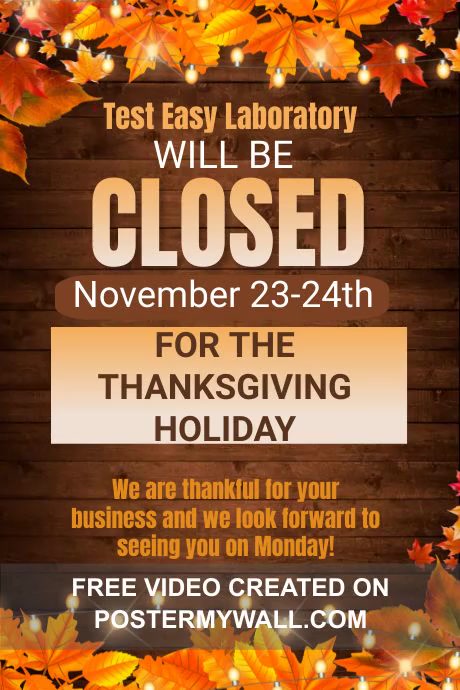 Happy Thanksgiving , We Are Closed | PosterMyWall