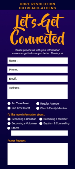 church connection card | PosterMyWall
