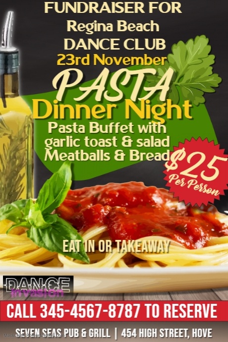 Copy of Spaghetti Dinner Night Fundraiser Flyer Template | PosterMyWall
