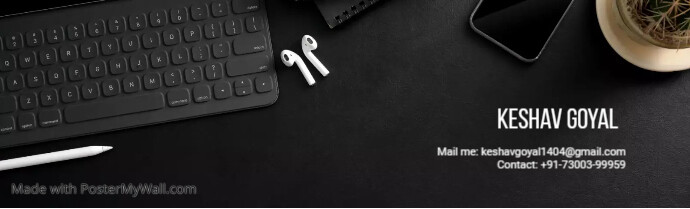 Black Elegant Profile LinkedIn Banner | PosterMyWall