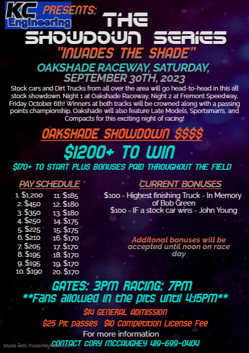 Copy of Oakshade Payout | PosterMyWall