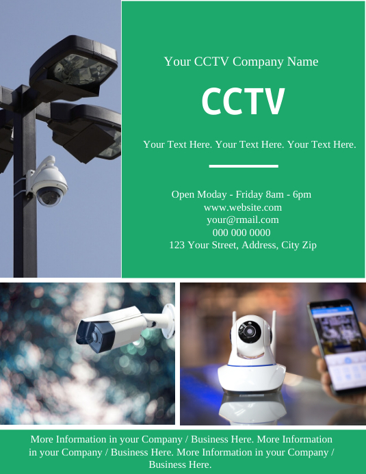 CCTV Business Company Flyer Template | PosterMyWall