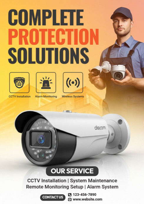 Cctv Installation Service A4 Template | PosterMyWall