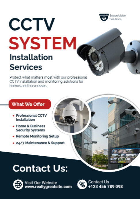 CCTV Installation Services Poster Template – Security Camera ...