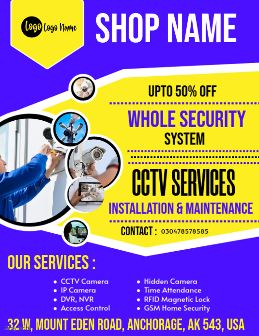 cctv security services flyers Template | PosterMyWall